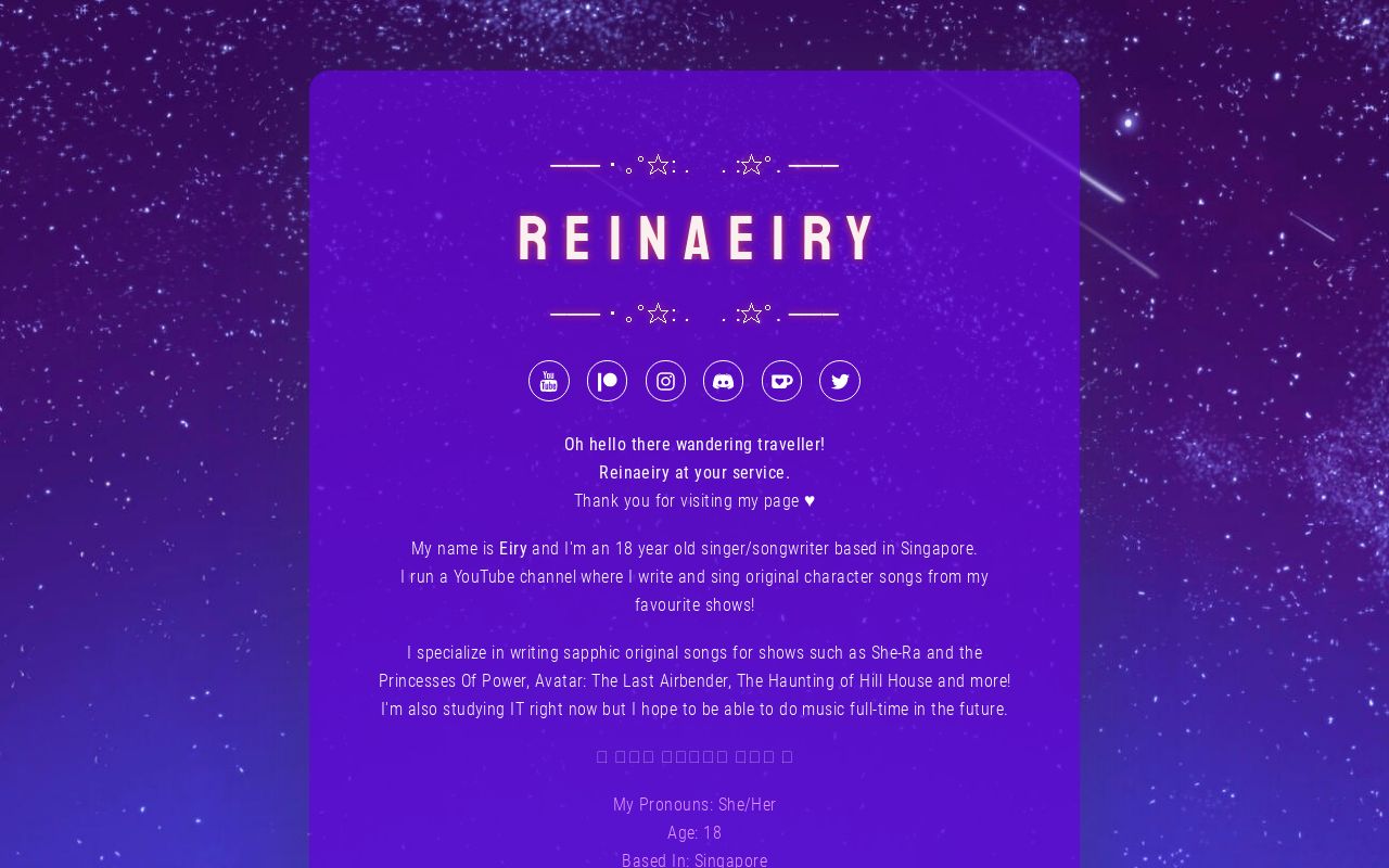 Reinaeiry's Info